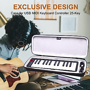 LTGEM Hard Case for Donner N-25 25 Key & Hercules DJ DJControl Starlight | Pocket MIDI Controller - Travel Carrying Storage Bag