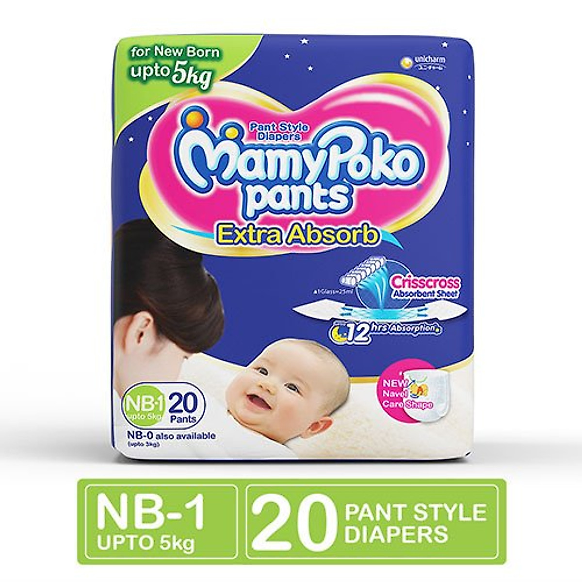MamyPoko Pants Extra Absorb Diapers, New Born (Pack of 18)