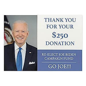 Crazy Novelty Guy (10-Pack) Bulk Prank Postcards - Joe Biden Re-Election Campaign Donation - Pranks Practical Jokes Gags Revenge Hate Mail - Send Them To Your Victims Yourself