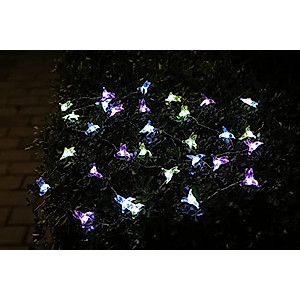 TOMBABY 15.8ft Solar 1.18" H Hummingbird 30 LED Cold White String Lights for Garden Yard Patio Party Outdoor Decoration