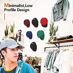 16 Pack Adhesive Hat Hooks For Wall,hat Hooks For Baseball Caps,Upgraded Hooks To Hang Keys/necklaces Wall Hat Rack For Cowboy Hat,No Drilling Stable Cap Organizer Hat Holder,Hat Organizer (black)