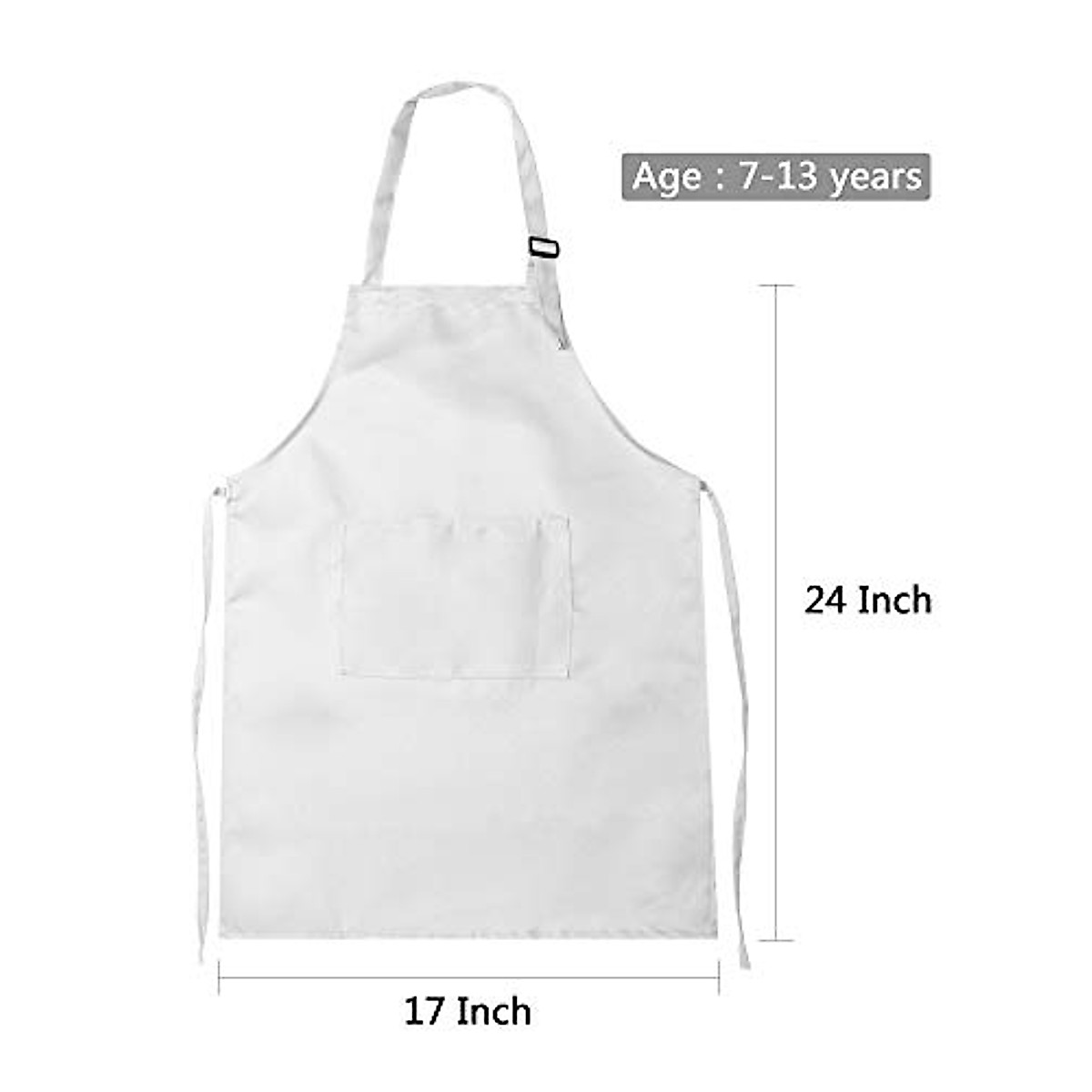 SATINIOR 12 Kids Apron Adjustable Children Chef Painting Pocket Apron for Boys Girls