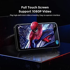 TIMMKOO MP3 Player with Bluetooth, 4.0" Full Touchscreen Mp4 Mp3 Player with Speaker, Portable HiFi Sound Mp3 Music Player with Bluetooth, Voice Recorder, E-Book, Supports up to 512GB TF Card (Black)