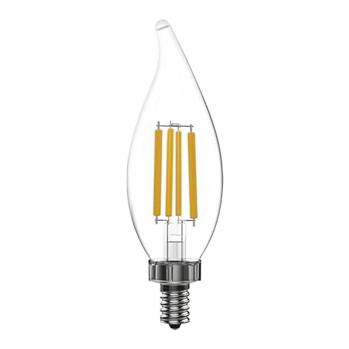 GE Ultra Bright LED Light Bulbs, 100W, Daylight Candle Lights, Clear Decorative CA12 Light Bulbs, Candelabara Base (3 Pack)