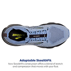 Brooks Men’s Glycerin StealthFit 20 Neutral Running Shoe - Light Blue/Nine Iron/Sulphur - 10 Medium