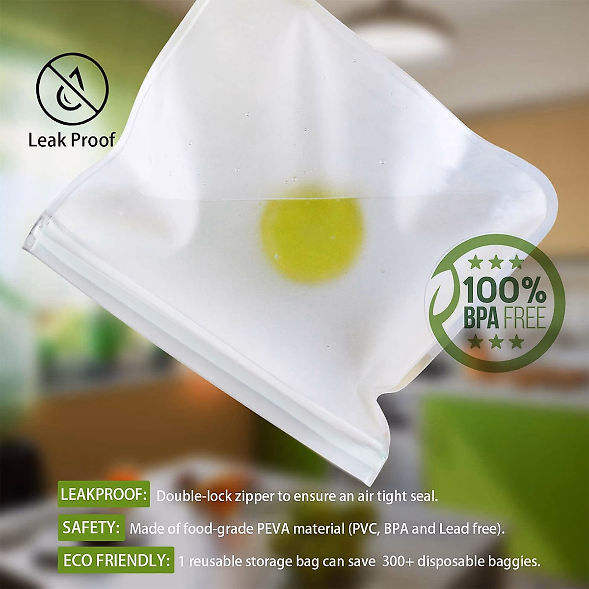 12 Pack Reusable Food Storage Bags Silicone Ziplock Bags Stasher Bag Leakproof Storage Bags for Marinate Food & Fruit Cereal Sandwich Meal Prep Travel Items Home Organization Storage