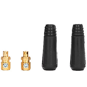 2 Set 200A DKJ10‑25 Welding Cable Connectors, Male Welder Quick Fitting Plug Accessories Hardware Tools for TIG Welding Plasma Cutters