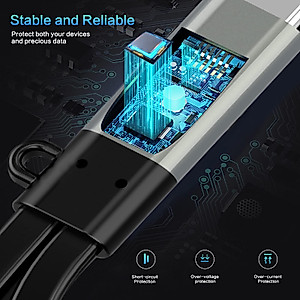 Mini USB Data Hub, VCOM Ultra Slim Portable 3-Port USB Hub Cable, USB 3.0 and USB 2.0 Port | Charging Not Supported | USB Splitter for PC, Laptop, Flash Drives, Mobile HDD, U Disk, Keyboard, Mouse