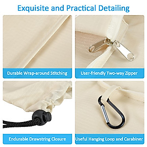 GOGOODA Travel Laundry Bags with Drawstring Closure XL Large Foldable Dirty Clothes bags with Handle Heavy Duty and Washable for College Dorm Travelling Camping, 2 Pack, Black & Beige