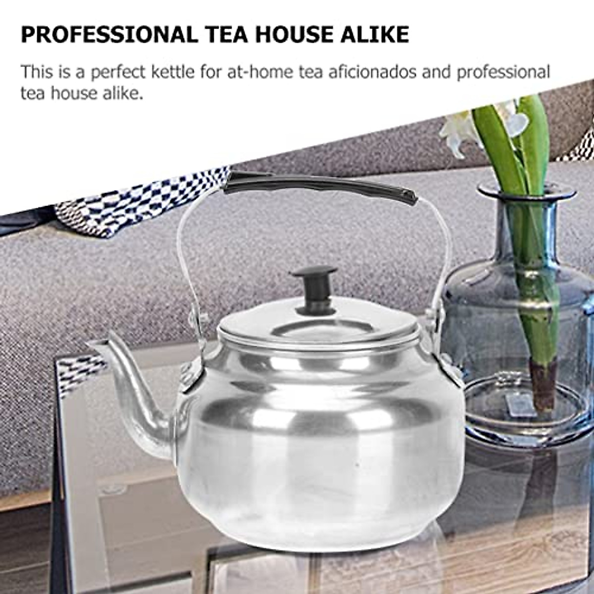 Stovetop Tea Kettle Tea Pot Stainless Steel Tea Kettle Hot Water Teapots with Infuser Coffee Tea Kettle Water Boiler 1.2l for Home Restaurant