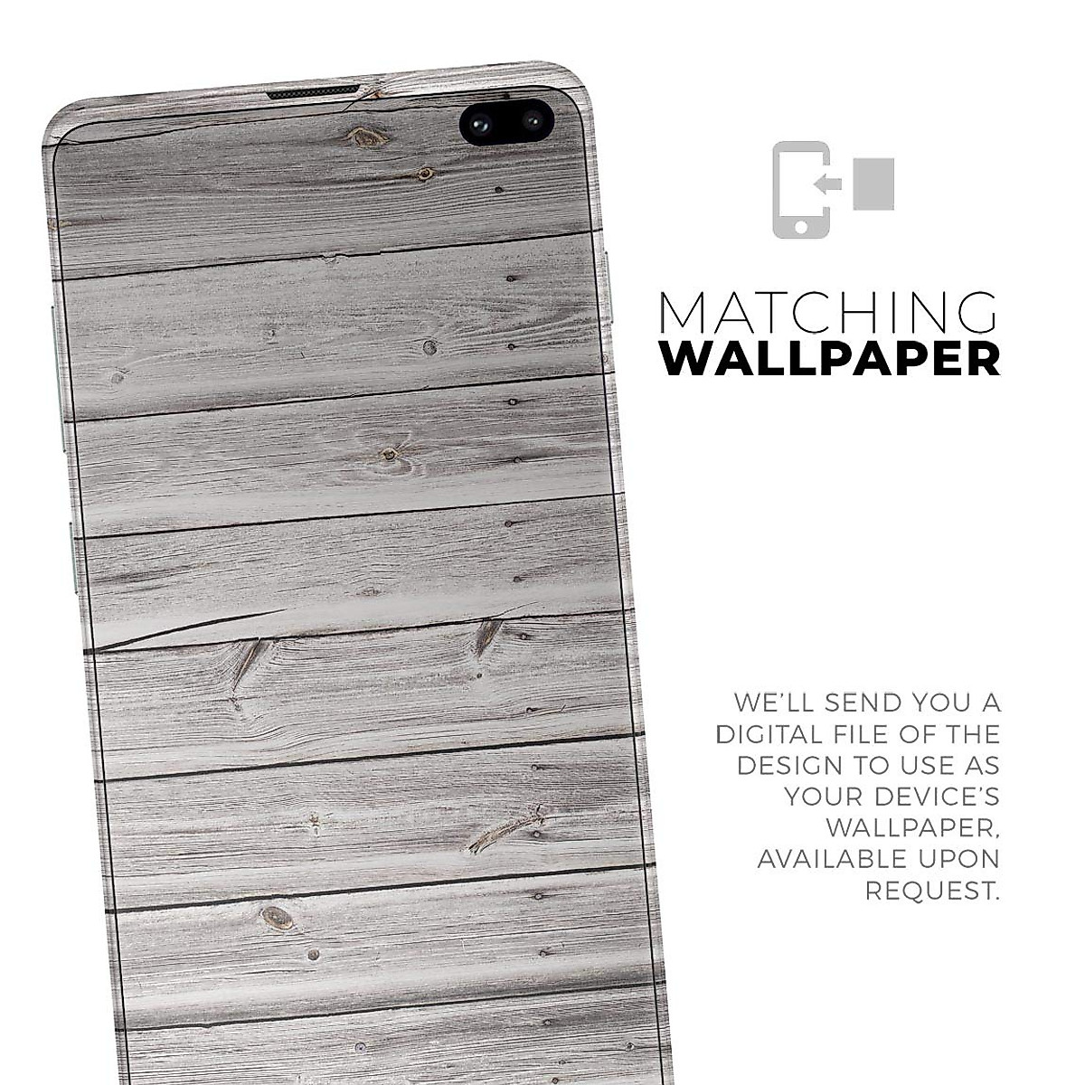 DesignSkinz Aged White Wood Planks Protective Vinyl Decal Wrap Skin Cover Compatible with The Samsung Galaxy S20 (Screen Trim & Back Glass Skin)