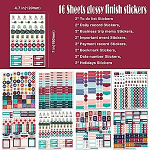 NICKANG Planner Stickers and Accessories | 31Sheets/1740+Pcs | Productivity & Decorative Stickers and Accessories, Ideal for Budget, to Do List, Journals, Calendars, Daily, Women, Adults, Holiday