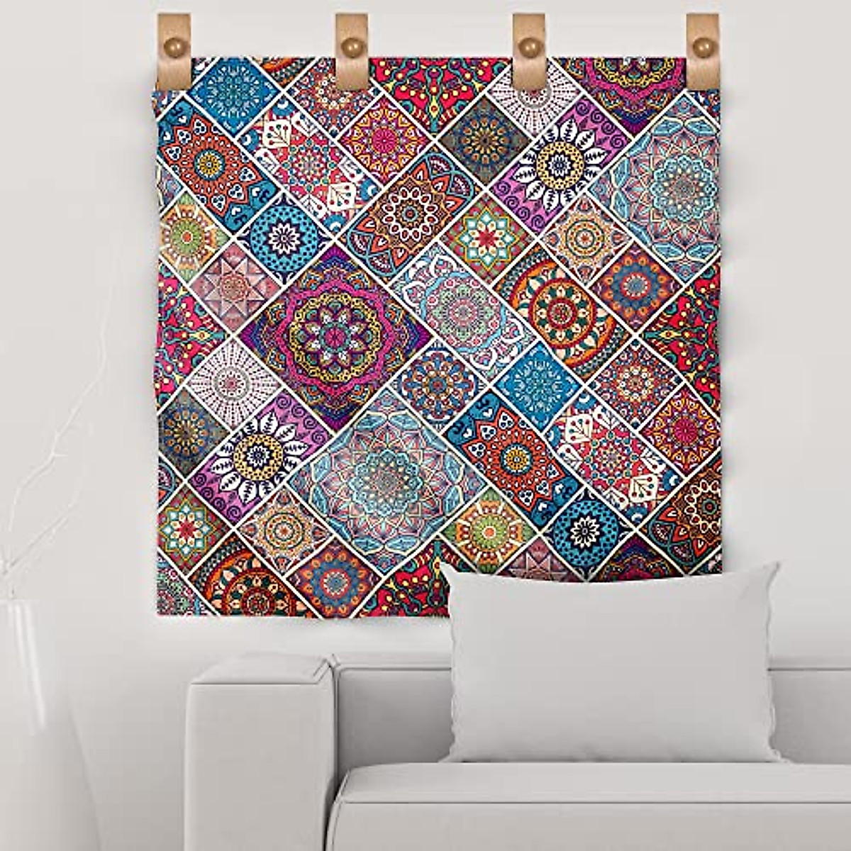 4 Tapestry Hangers - Wooden Tapestry Hangers for Walls - Tapestry Hanger for Wall Display