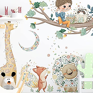 1 Set Cartoon Animal Wall Sticker Lovely Wall Decal Bedroom Sticker for Home/Wall/Kitchen/Room Decor