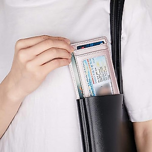 Slim RFID Blocking Credit Card Holder Minimalist Leather Front Pocket Small Wallet for Women Men