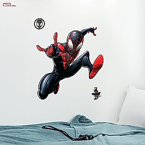 Wall Palz Marvel Miles Morales Wall Decal - Marvel Wall Decals with 3D Augmented Reality Interaction - 28" Spider-Man Miles Morales Bedroom Wall Decor