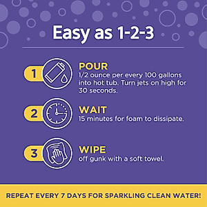 Bio Ouster 3in1 Weekly Hot Tub Cleaner, Conditioner, Clarifier - Hot Tub Chemicals, Inflatable Hot Tub Chemicals, Spa Chemicals for Hot Tub, Spa Cleaner Hot Tub Clarifier, Spa Clarifier (4 Week Kit)