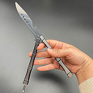 Finger Practice Multi-functional Tool with Spring Loaded Latch Bali-Bottle Opener Folding Stainless Steel Flip Player (Bamboo)