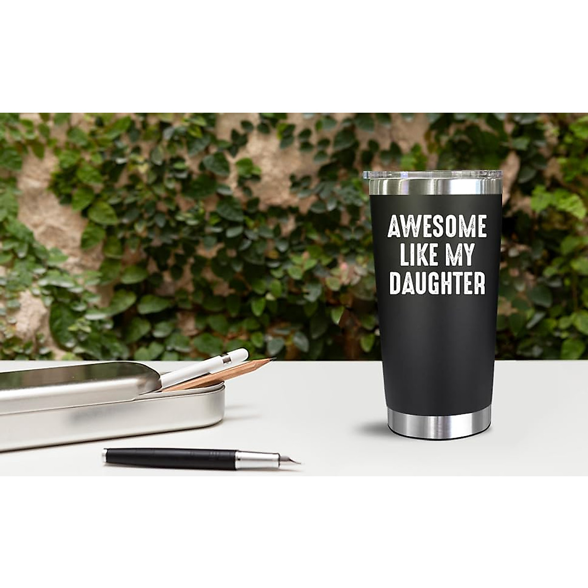 NewEleven Christmas Gifts For Dad - Cool Dad Gifts From Daughter - Unique Birthday Present Ideas For Dad, Father, Husband, Bonus Dad, Step Dad, New Dad From Daughter, Daughter In Law - 20 Oz Tumbler