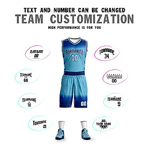 Custom Gradient Basketball Jersey Kit Printed Team Name &Number Suit for Adults Boys Personalized Athletic Uniform