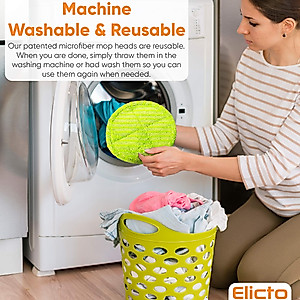 ELICTO ES530 - Electronic Dual Spin Mop and Polisher - Water Spray - Adjustable Height - LED - Reusable Microfiber Pads - All Hard Surfaces - New IMPROVEMENTS 2022