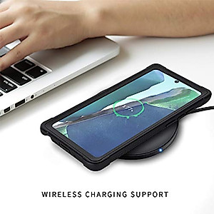 seacosmo Note 20 Case 5G, [Shock Absorption] Full-Body Protective Clear case with Built-in Screen Protector, Dual Layer Bumper Cover Hybrid Phone Case for Samsung Galaxy Note20, Black