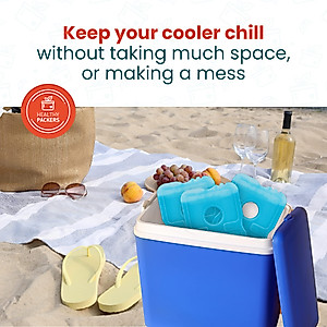 Healthy Packers Ice Packs for Lunch Bags - Original Cool Pack | Slim & Long-Lasting Reusable Ice Pack for Lunch Box, Lunch Bag and Cooler | Freezer Packs for Coolers (Set of 10)