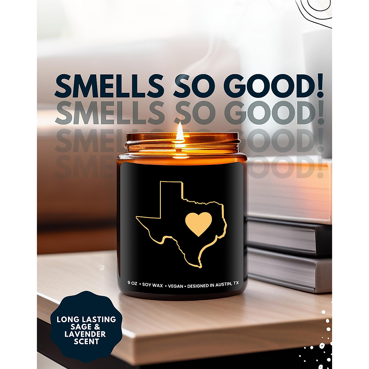 Texas Candle, Gifts for Women, Texas Gifts for Men, Texas Souvenir Gifts, State Texas Themed Gifts, Moving Away & Home Sick Gifts, Birthday, Christmas, Graduation, Gift-Ready