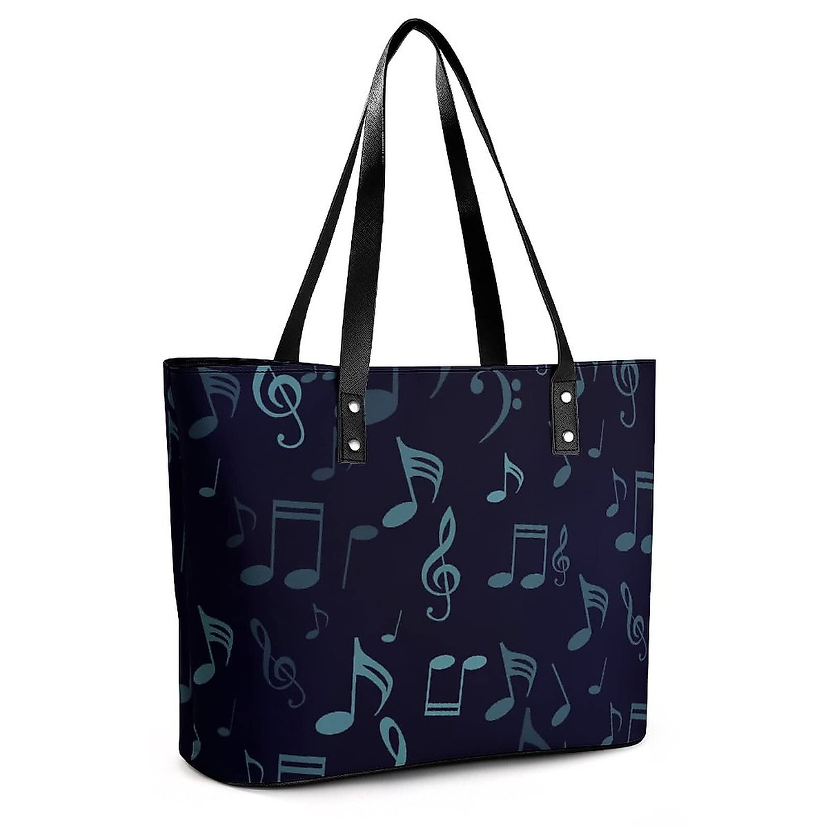Womens Handbag Music Notes And Treble Clef Leather Tote Bag Top Handle Satchel Bags For Lady