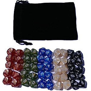 50 10-Sided Dice | 5 Sets of 10 D10
