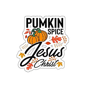 Teegarb Letter Blanket Sticker Decal Hilarious Pumkin Spice Pumpkin Festival Harvest Vegetable Lover Novelty Stickers for Laptop Car 4" × 4" / Transparent