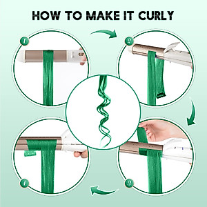 FESHFEN Green Clip in Hair Extensions Colored Hair Extension 10 PCS Highlight Hair Piece Straight Clip in Hairpieces for Women Christmas 22 inch