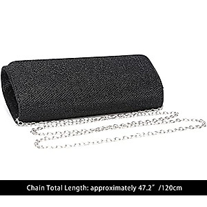 Outrip Women's Evening Bag Clutch Purse Glitter Party Wedding Handbag with Chain (Black)