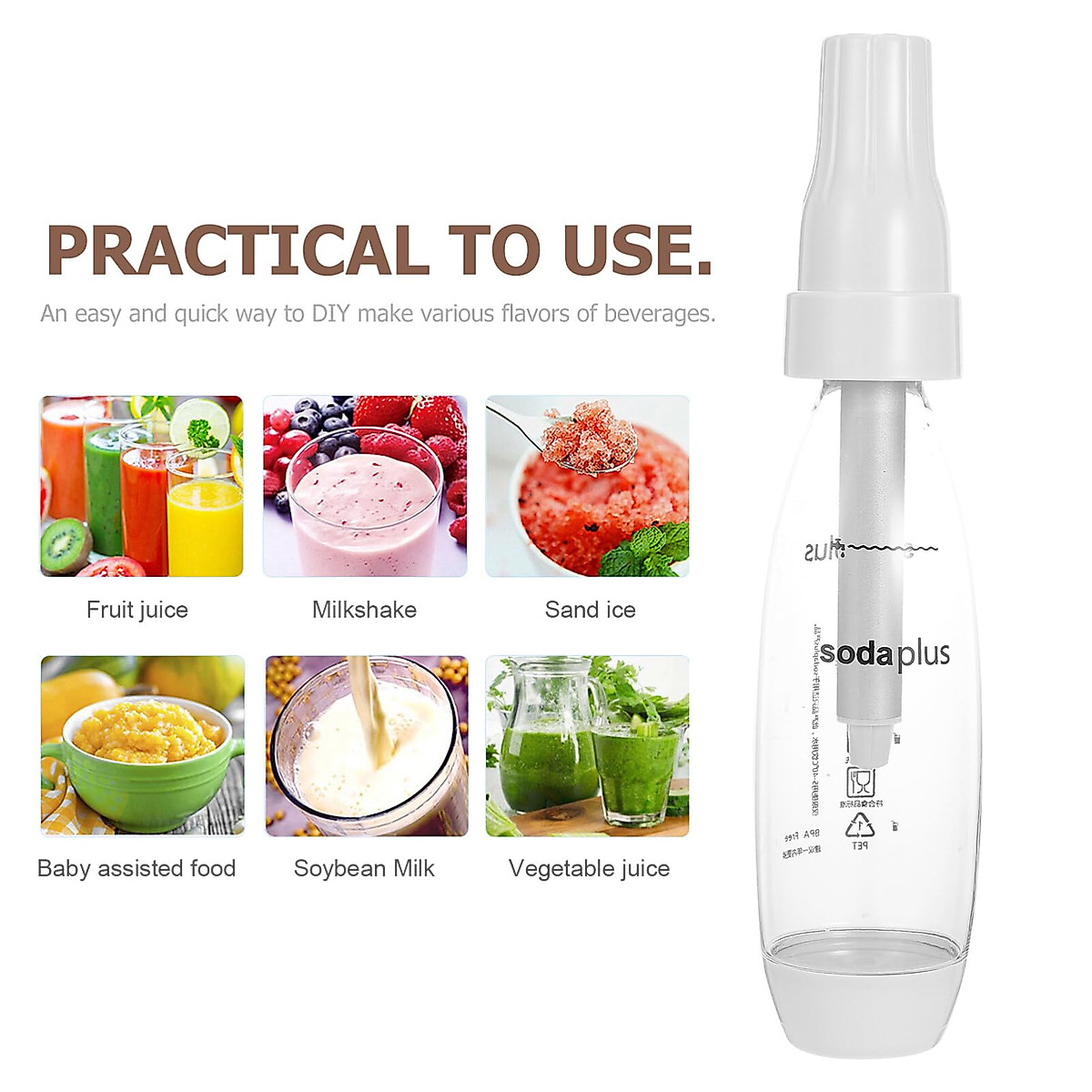 Kichvoe 1pc sparkling water machine sparkling hand operated sparkling water tool cocktail tools bubble maker machine soda fizzy drink maker Manual Sparkling Water Tool drinks