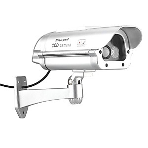 Fake Security Camera 1080P, Dummy Outdoor CCTV Cam with Solar Powered Human Sensor Flash Lights for Home Lane