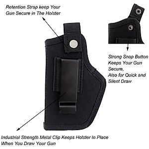 Concealed Carry Holster Metal Clip IWB OWB Holster Waistband Airsoft Pistol Handguns Holster for Right Left Hand Draw