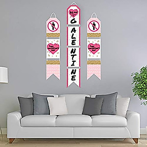 Big Dot of Happiness Be My Galentine - Hanging Vertical Paper Door Banners - Galentine’s & Valentine’s Day Party Wall Decoration Kit - Indoor Door Decor