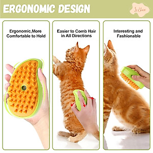 Generic Cat Steam Brush for Shedding, 3 in 1 Water Dog Brush, Pet Spa Brush for Dogs Cats, Spritz Defur Comb, Steamy Pet Brush, Pet Spray Hair Removal Comb, Cat Mist Brush, Steaming Cat Brush Steamer