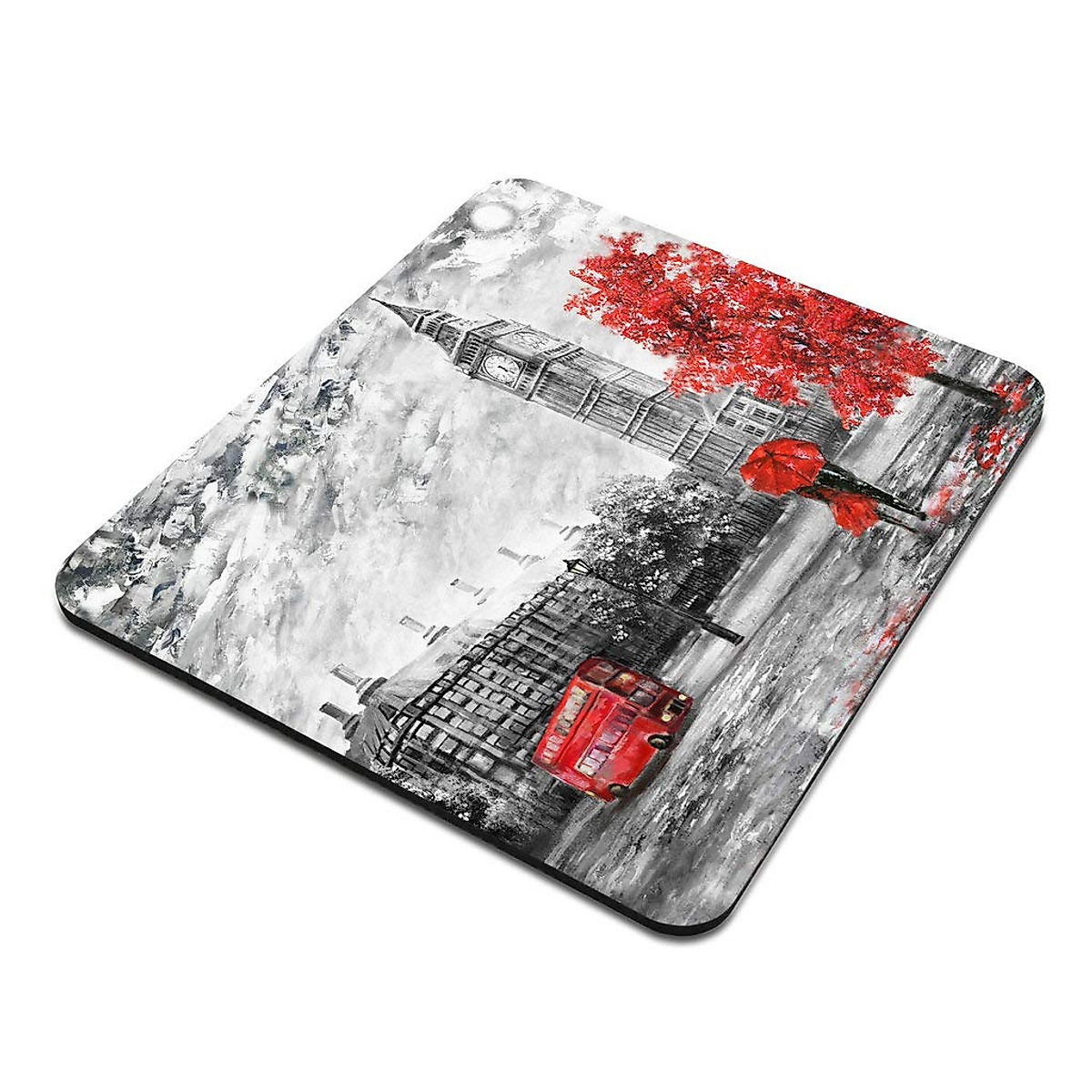 Amcove Gaming Mousepad Oil Painting Mouse pad, Street View of London Mouse pad Non-Slip Rubber Rectangle Mouse Pads for Computers Laptop