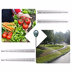 XLUX Soil Moisture Meter, Plant Water Monitor, Soil Hygrometer Sensor for Gardening, Farming, Indoor and Outdoor Plants, No Batteries Required