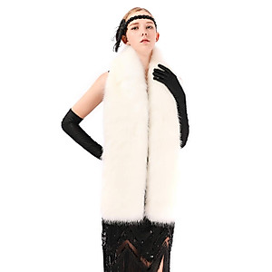 Dikoaina Women's Winter Fake Faux Fur Scarf Wrap Collar Shawl Shrug