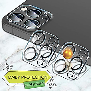 UniqueMe 𝑵𝑬𝑾 𝟮𝟬𝟮𝟮 [ 3 Pack] Compatible with iPhone 12 Pro Max 6.7" Camera Lens Protector Tempered Glass,[Case Friendly][Scratch-Resistant][Does Not Affect Night Shots] -Black Circle