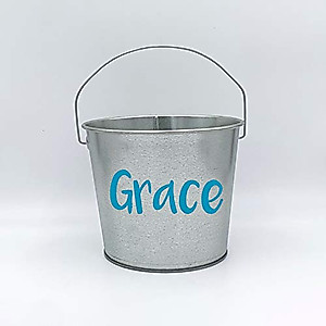 Personalized Name Pail - Choose The Color - Pail Bucket Basket for Girls and Boys