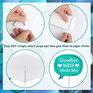 Fangleland Turquoise Bachelorette Party Photo Booth Props, 24PCS Teal Blue Bride to Be Decorations - Let's Go Girls Sign Selfie Stick for Bridal Shower Wedding Engagement Party Supplies