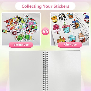 Reusable Sticker Storage Book Collecting Album Blank Stickers Organizer Book A5 Size with 40 Sheets Blank Release Paper for Stickers Holder Collection (BLUE-2)