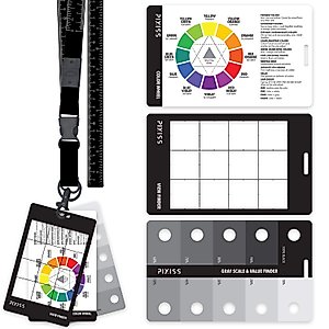 Gray Scale Value Finder, Color Wheel, Artists View Catcher Finder on Lanyard with Measuring Tape Tools for Artists.