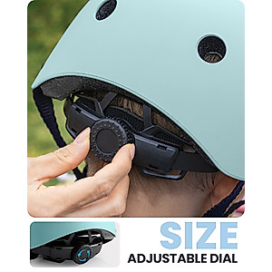 OutdoorMaster Youth & Kids Bike Helmet - Adjustable Multi-Sports Skateboard Helmet with Removable Liners for Balance Bike, Toddler Scooter, One Wheel Hoverboard - Mint - M