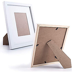 Picture Frames 8x10 White 2 Pack Nature Solid Wood for Wall Mounting and Tabletop Display