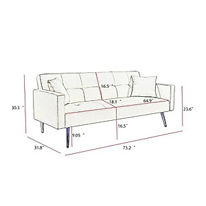 MMLLZEL Convertible Fabric Folding Futon Sofa Bed, Sleeper Sofa Couch for Compact Living Space.