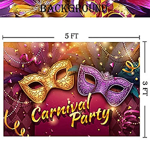 IRCOR Mardi Gras Decorations for Party with Banner Backdrop Balloons & Hanging Decor